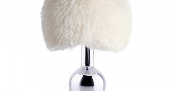 White Bunny Tail Butt Plug White Short Tail Butt Plug